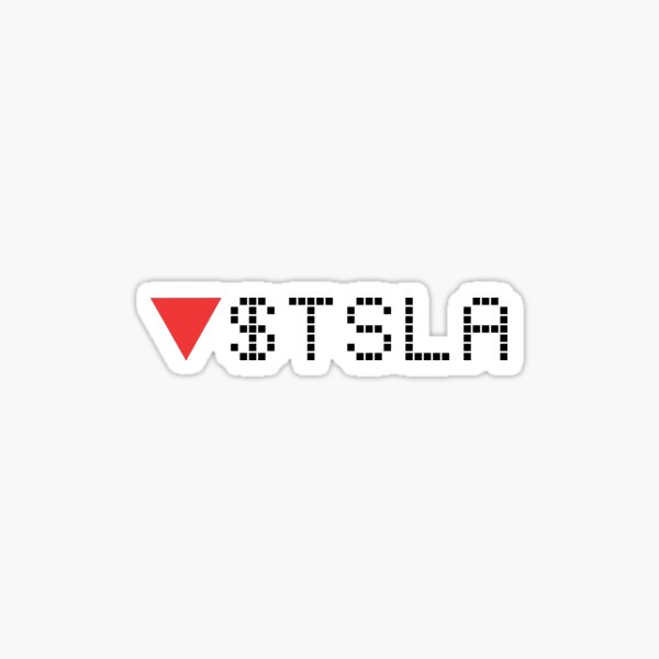 "Tesla Stock Ticker Red - Black Font" Sticker by frankyou | Redbubble