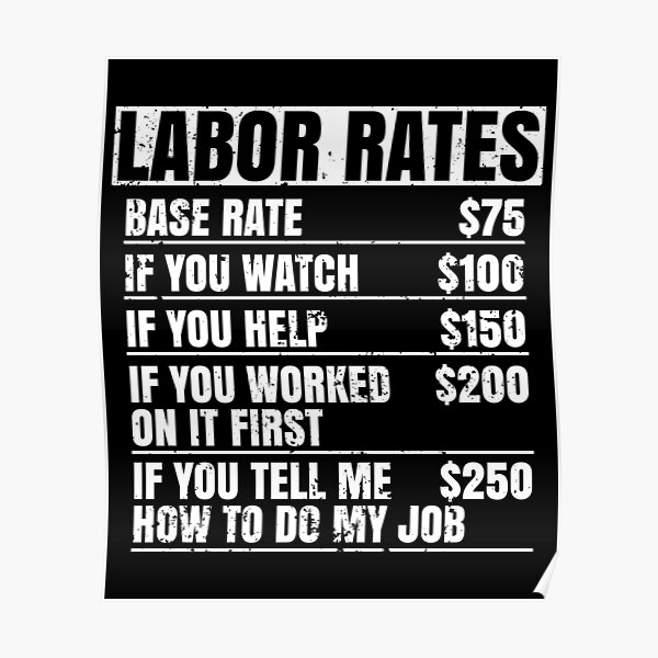 "Labor Rates Hourly Joke Rates, Funny Humor Drafting, Operating ...