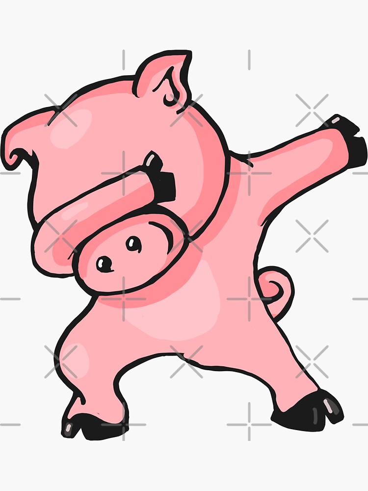 "Pig Dab Dabbing Dabbing pig, Cute Pink Pig, Dancer Pig" Sticker for ...