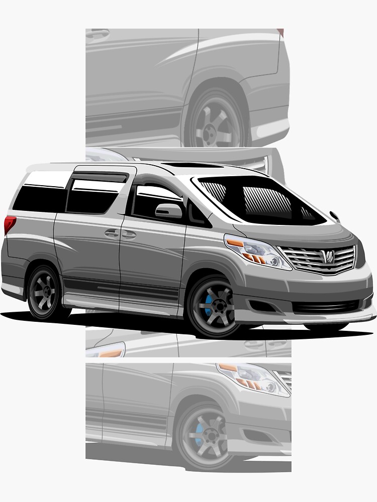 "Alphard w/ TE37" Sticker by FdlGT | Redbubble