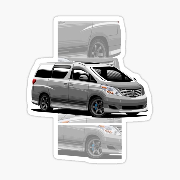 "Alphard w/ TE37" Sticker by FdlGT | Redbubble