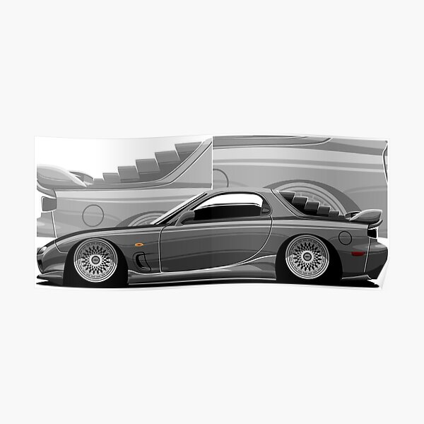 "JDM Stanced RX-7 FD3S" Poster for Sale by FdlGT | Redbubble