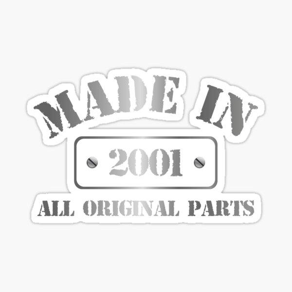 "Made in 2001" Sticker for Sale by beloknet | Redbubble