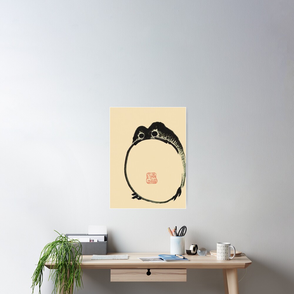 "Sad Frog by Japanese artist Matsumoto Hoji from Meika Gafu " Poster ...