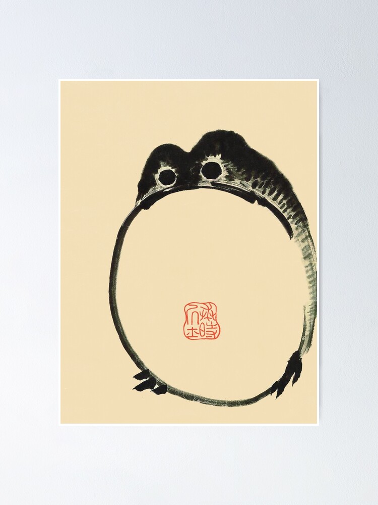 "Sad Frog by Japanese artist Matsumoto Hoji from Meika Gafu " Poster ...