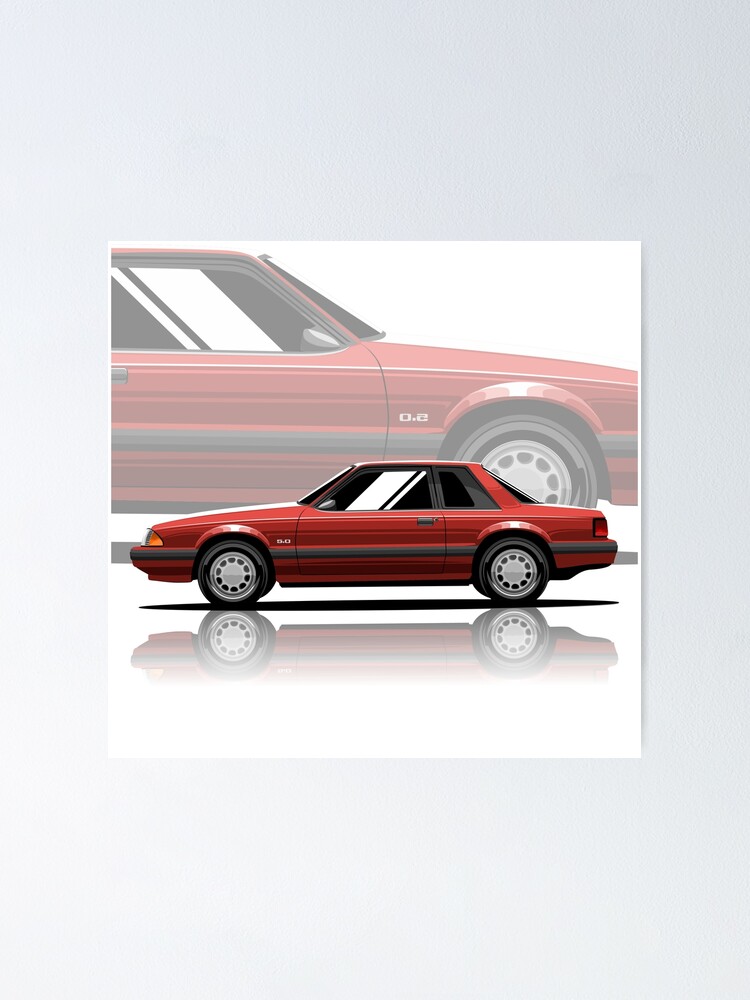 "American muscle Red Mustang" Poster for Sale by FdlGT | Redbubble