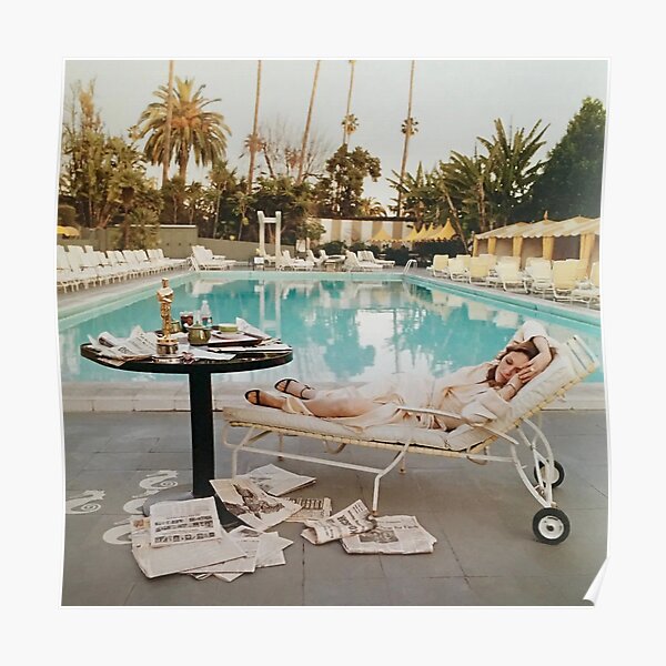"Faye Dunaway At The Pool 1977 2019 Aarons Poster" Poster for Sale by ...