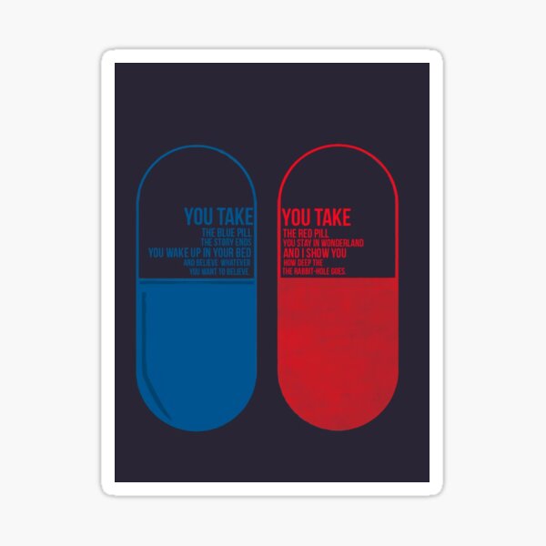 "Linux Red Pill Windows Blue Pill Poster" Sticker for Sale by bonagiros ...