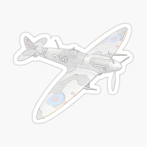 "1936 WWII Spitfire Fighter Airplane" Sticker by surgedesigns | Redbubble