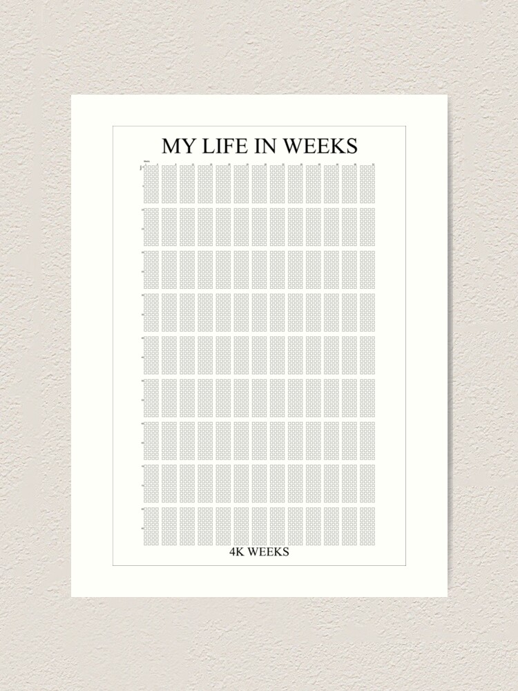 "My Life in Weeks - Life Calendar " Art Print for Sale by Mylecm ...