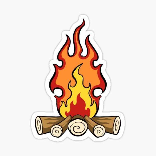 "Campfire Camping Bonfire" Sticker by fromherotozero | Redbubble