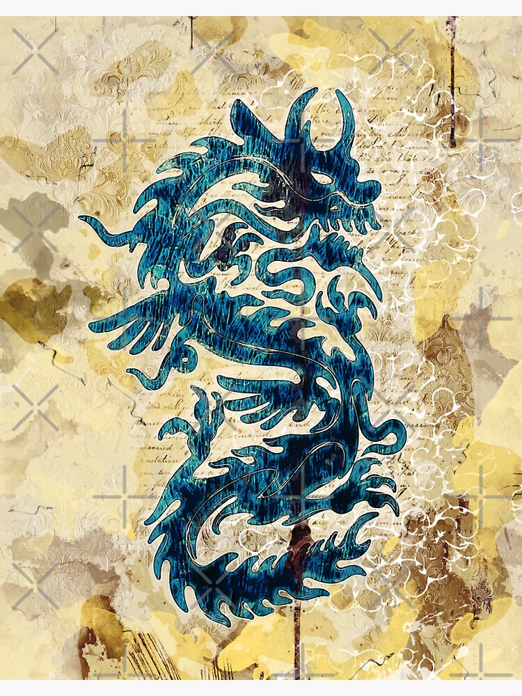 "Abstract color print blue dragon" Sticker for Sale by artdragongift ...