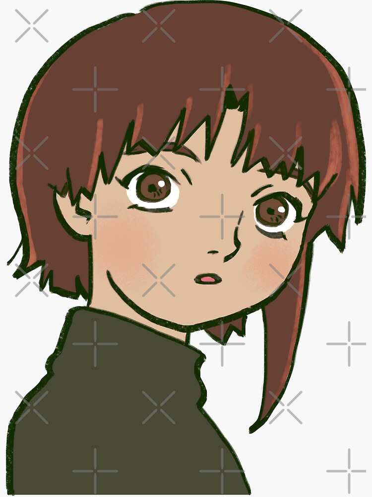 "I draw anime lain iwakura / serial experiments lain" Sticker for Sale ...