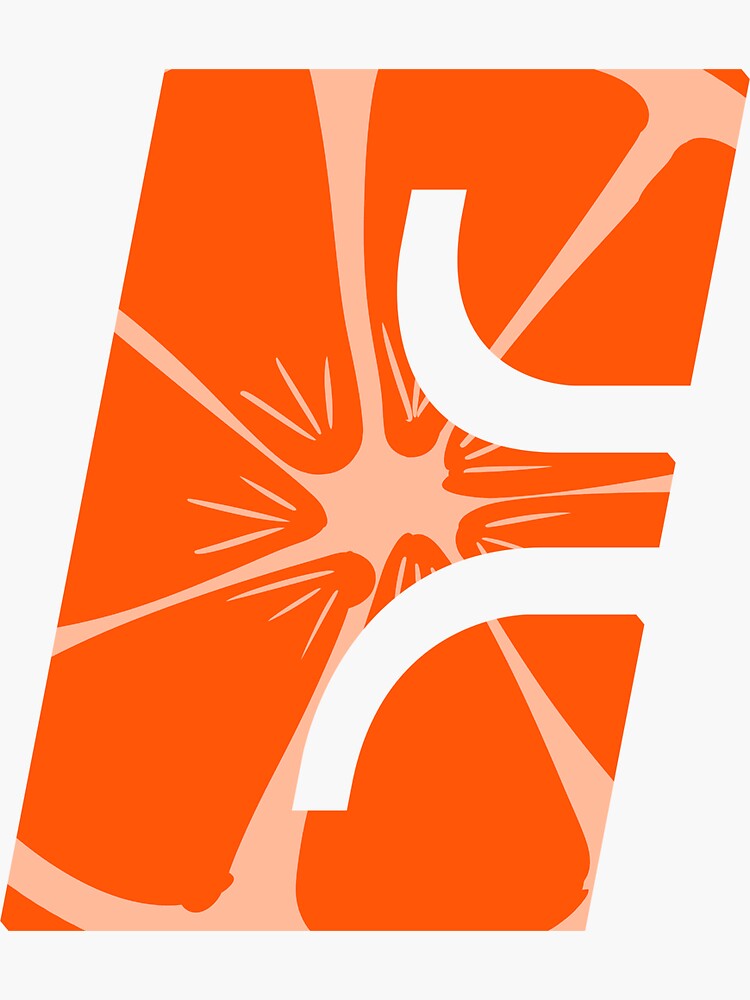"Letter E Orange Initials" Sticker for Sale by meiyorrr | Redbubble