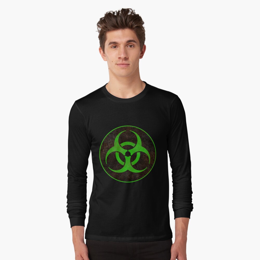 "Aged and Beaten Biohazard Symbol Green - Apocalypse Nerd" Sticker for ...