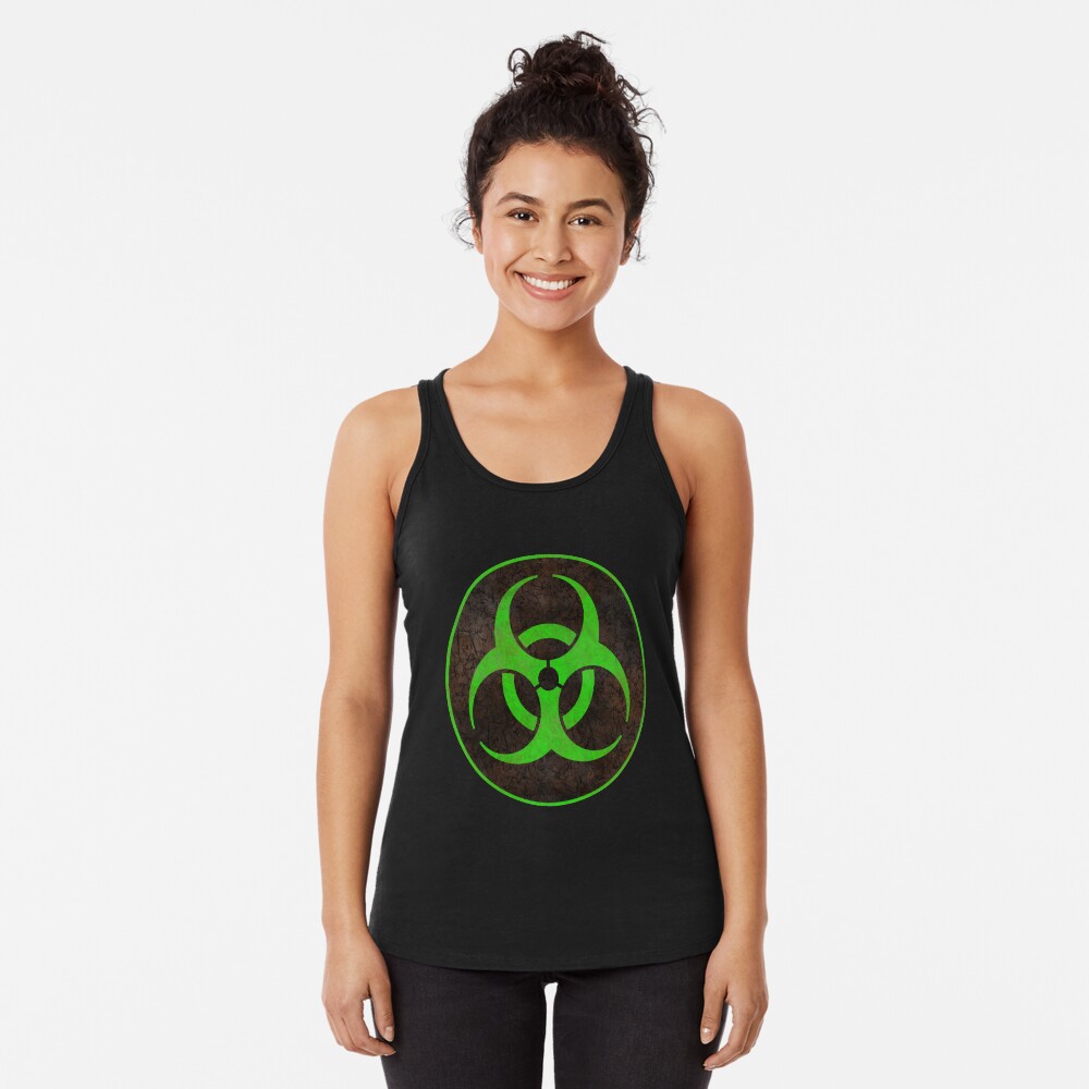 "Aged and Beaten Biohazard Symbol Green - Apocalypse Nerd" Sticker for ...