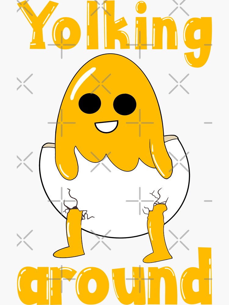 "Yolking around funny egg " Sticker for Sale by Abdellah-imah | Redbubble