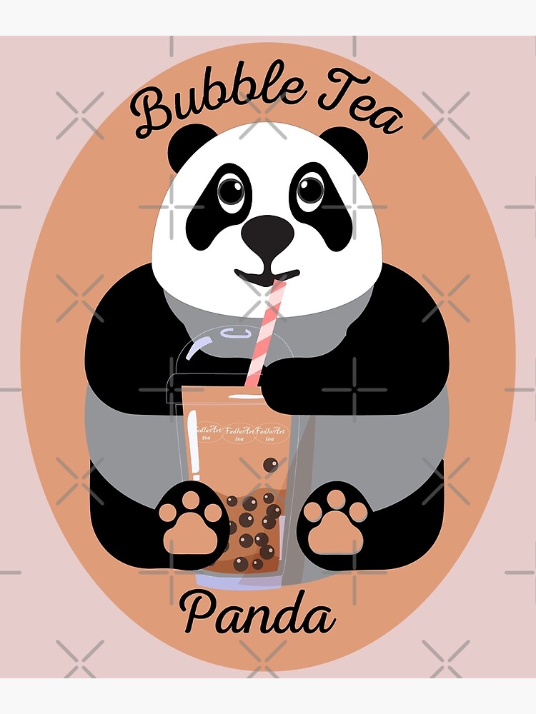 "cute panda bubble tea " Art Print for Sale by fadlaart | Redbubble