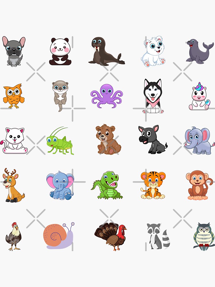"Choose large sticker! 25 Mega Cute Animals#1 Sticker Pack" Sticker for ...