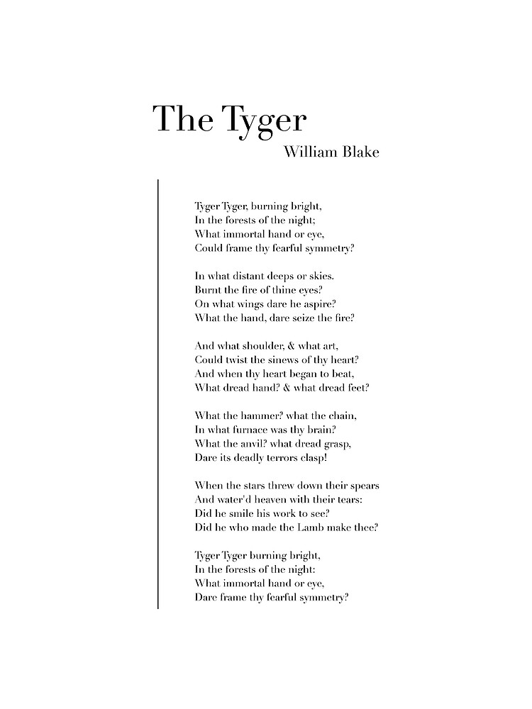 "The Tyger by William Blake" Poster for Sale by wisemagpie | Redbubble