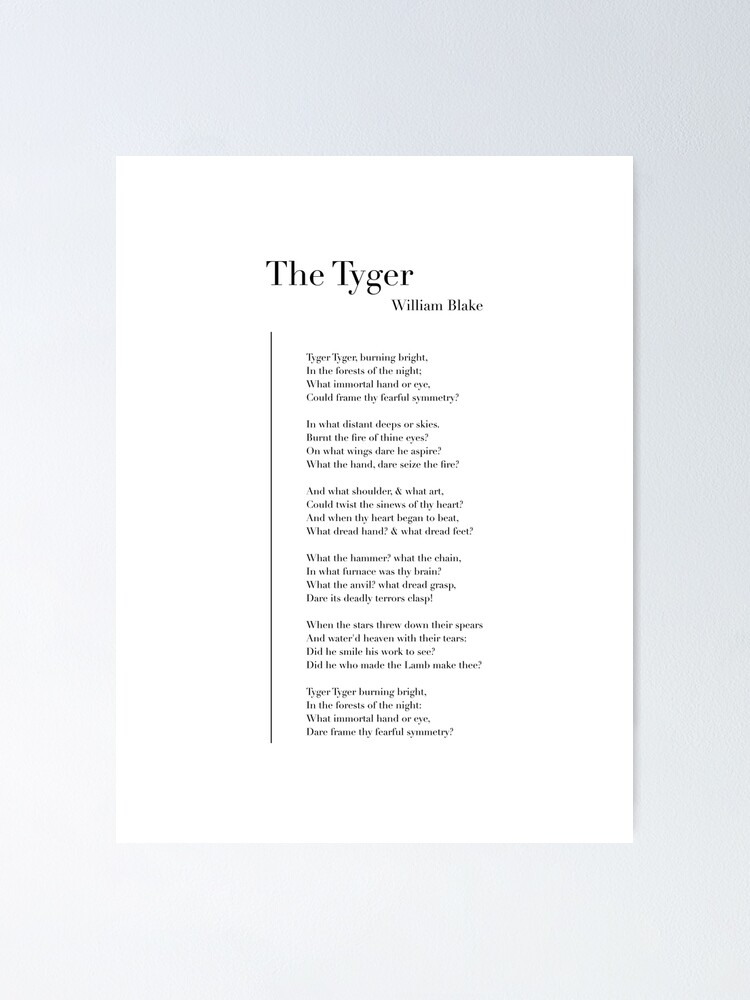 "The Tyger by William Blake" Poster for Sale by wisemagpie | Redbubble