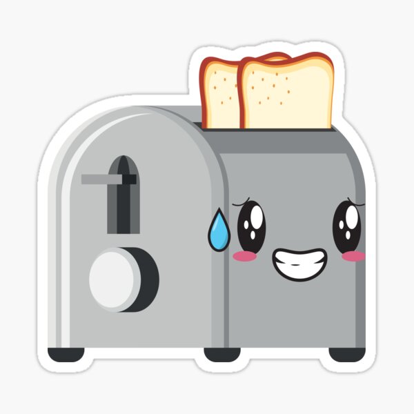 "Cute Kawaii Toaster" Sticker for Sale by theAcollection | Redbubble