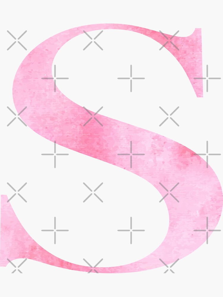 "Watercolor Monogram Pink Letter S" Sticker for Sale by nocap82 | Redbubble