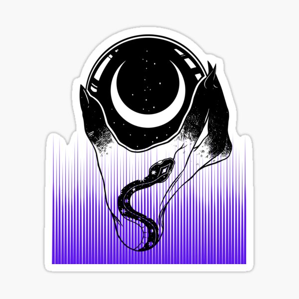 "Hand holding a crystal ball, snake" Sticker for Sale by EsotericWorld ...
