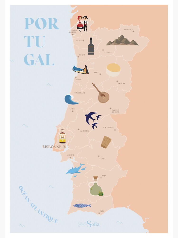 "Portugal map" Sticker for Sale by StudioSofiafr | Redbubble