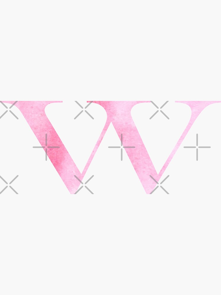 "Watercolor Monogram Pink Letter W" Sticker for Sale by nocap82 | Redbubble