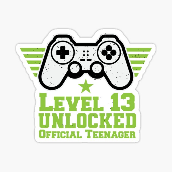 "Level 13 Unlocked Official Teenager 13th Birthday" Sticker for Sale by ...