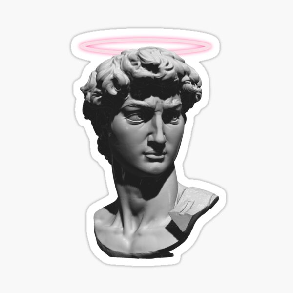 "Pink neon angel david statue" Sticker for Sale by Derellidesign ...