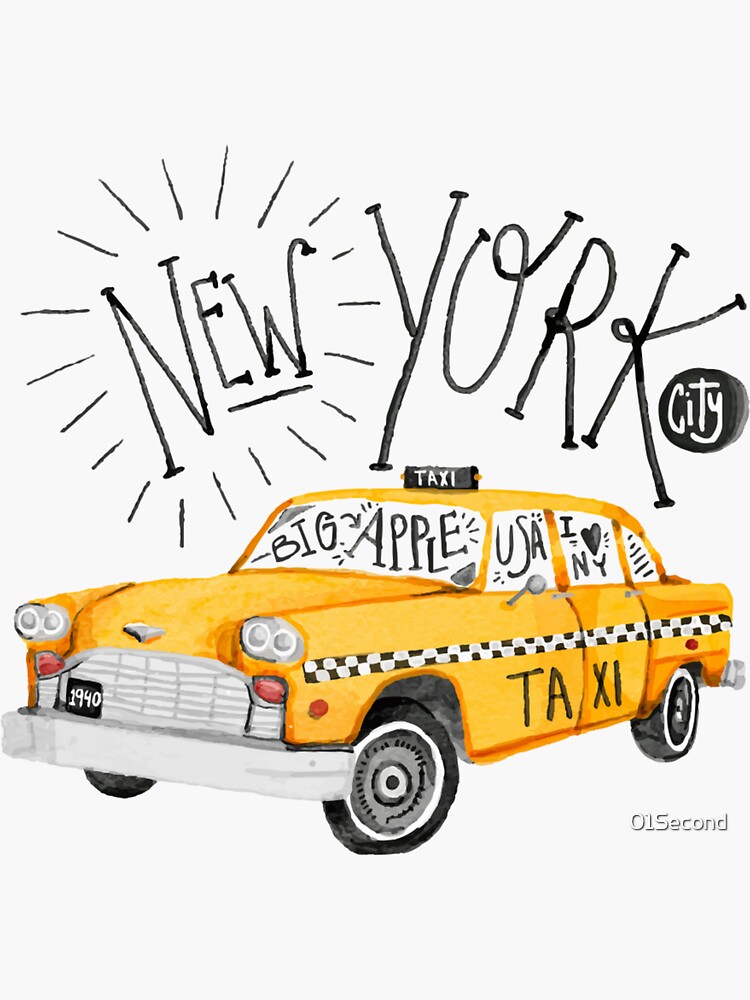 "New York Taxi" Sticker for Sale by 01Second | Redbubble