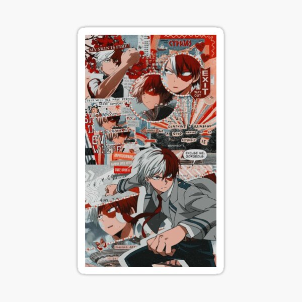 "Todoroki college manga style" Sticker for Sale by Rogel0123 | Redbubble