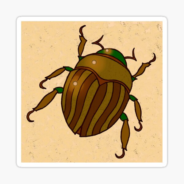 "Gold Bug Digital Drawing" Sticker for Sale by dragonbee | Redbubble