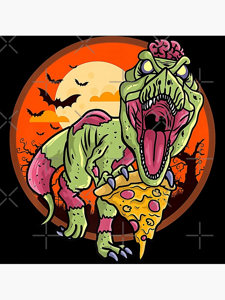 "Creepy Halloween Zombie T-Rex Spooky Kawaii Anime Cartoon" Poster by ...