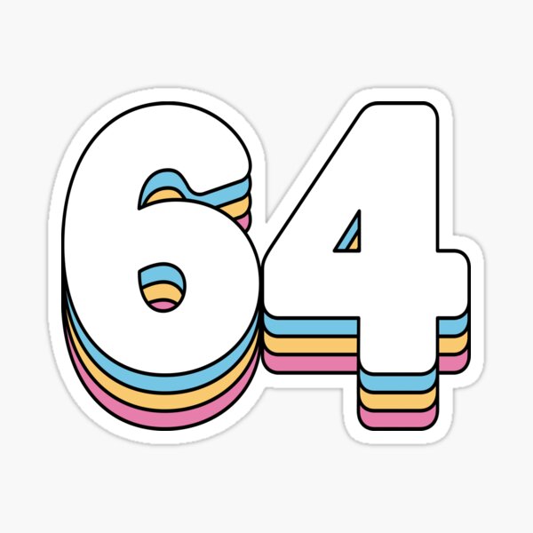 "64 number" Sticker for Sale by HanakiArt | Redbubble