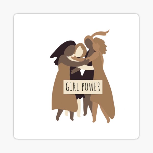 "Girl Power Girls Hugging " Sticker for Sale by saltylemonshop | Redbubble