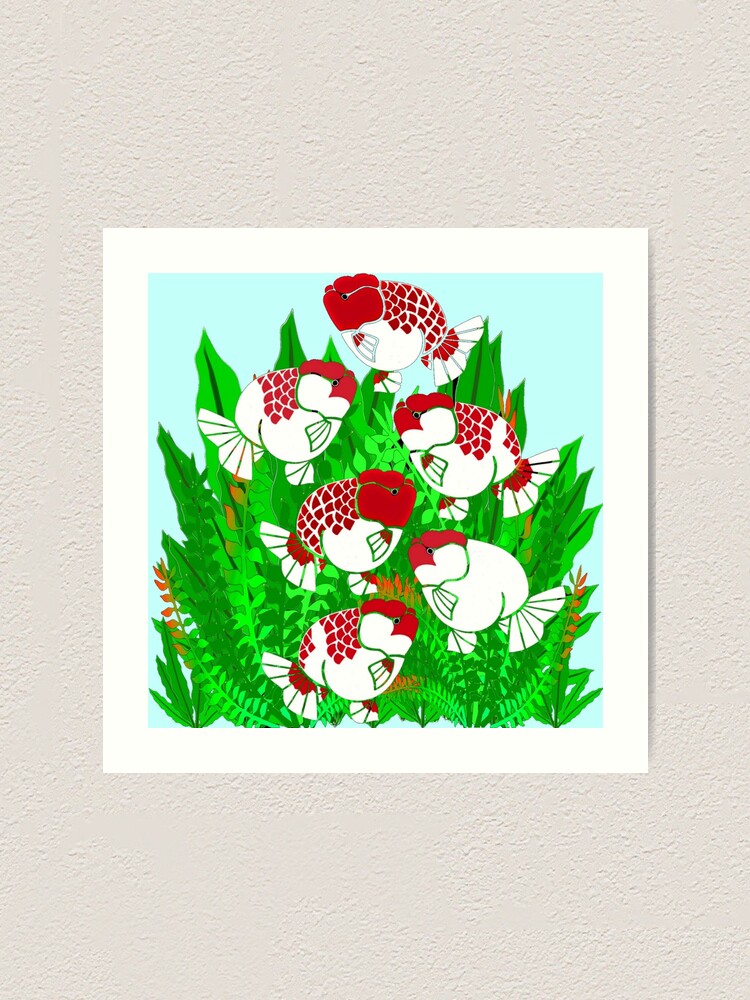 "Ranchu Group Logo with Plants 090821" Art Print by Nosnah | Redbubble