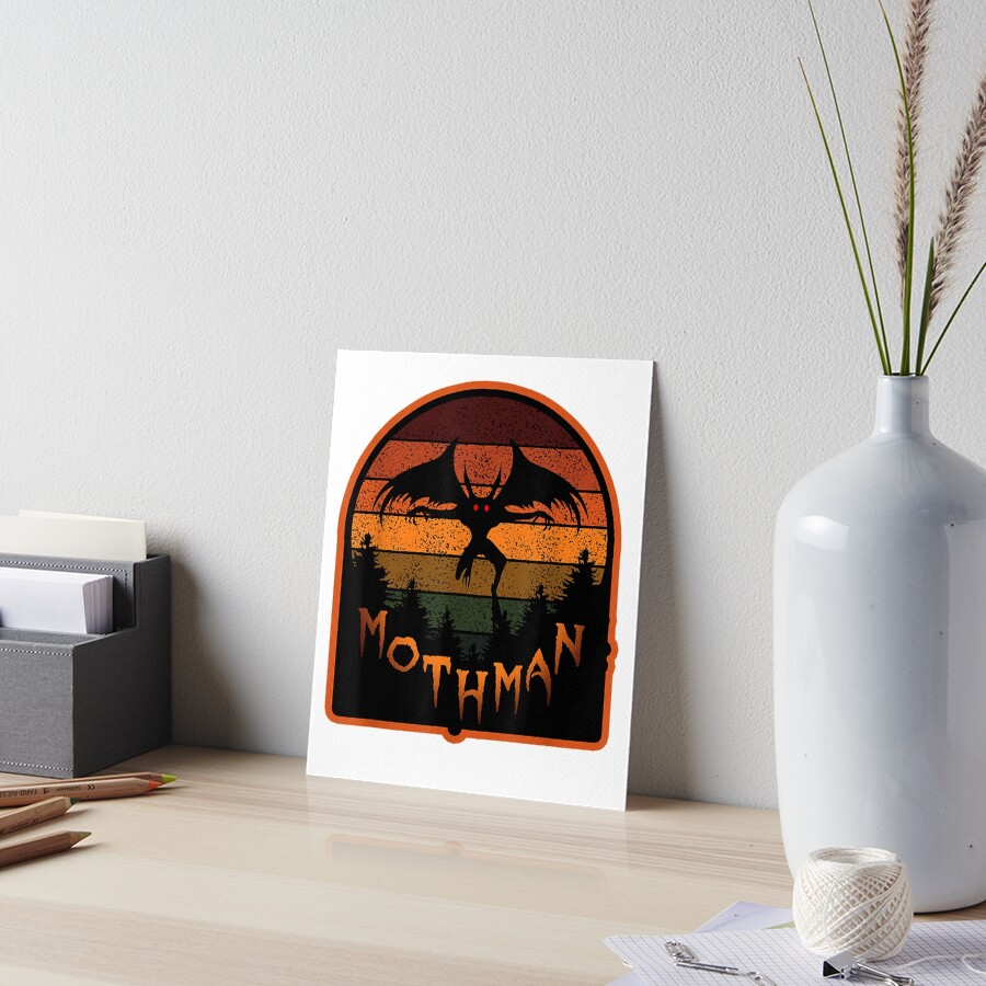 "Cryptid Vintage Orange Mothman Folklore" Art Board Print by ...