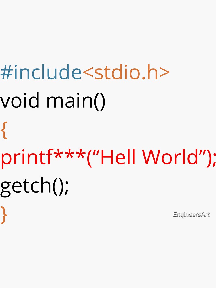 "Programming Hello World" Sticker for Sale by EngineersArt | Redbubble