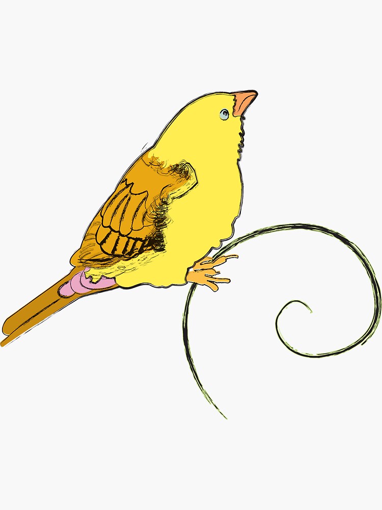 "Yellow Bird" Sticker by evisionarts | Redbubble