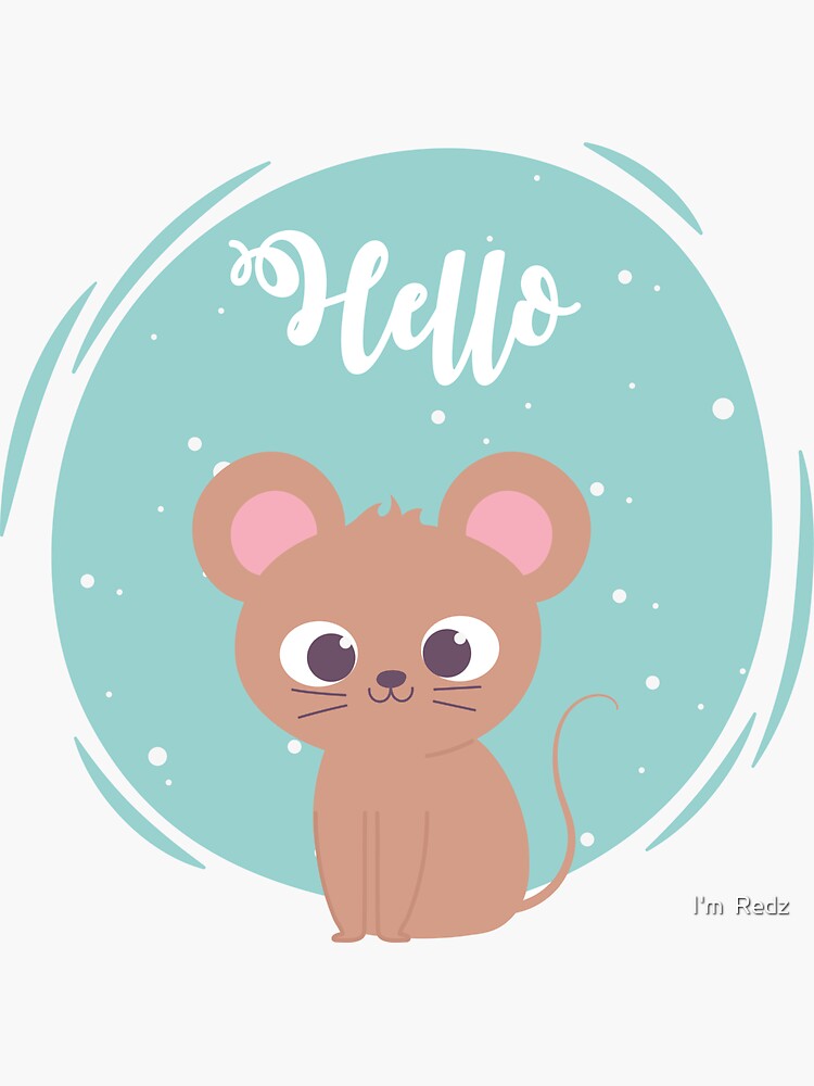 "Hello Brown Rat | Cute, Cartoon, Animal, Adorable" Sticker by NNzStore ...