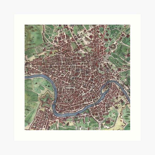 "Vintage Map of Rome Italy (1721) " Art Print for Sale by BravuraMedia ...