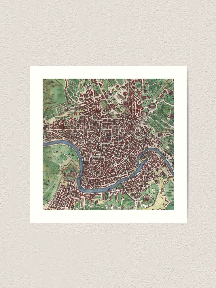 "Vintage Map of Rome Italy (1721) " Art Print for Sale by BravuraMedia ...