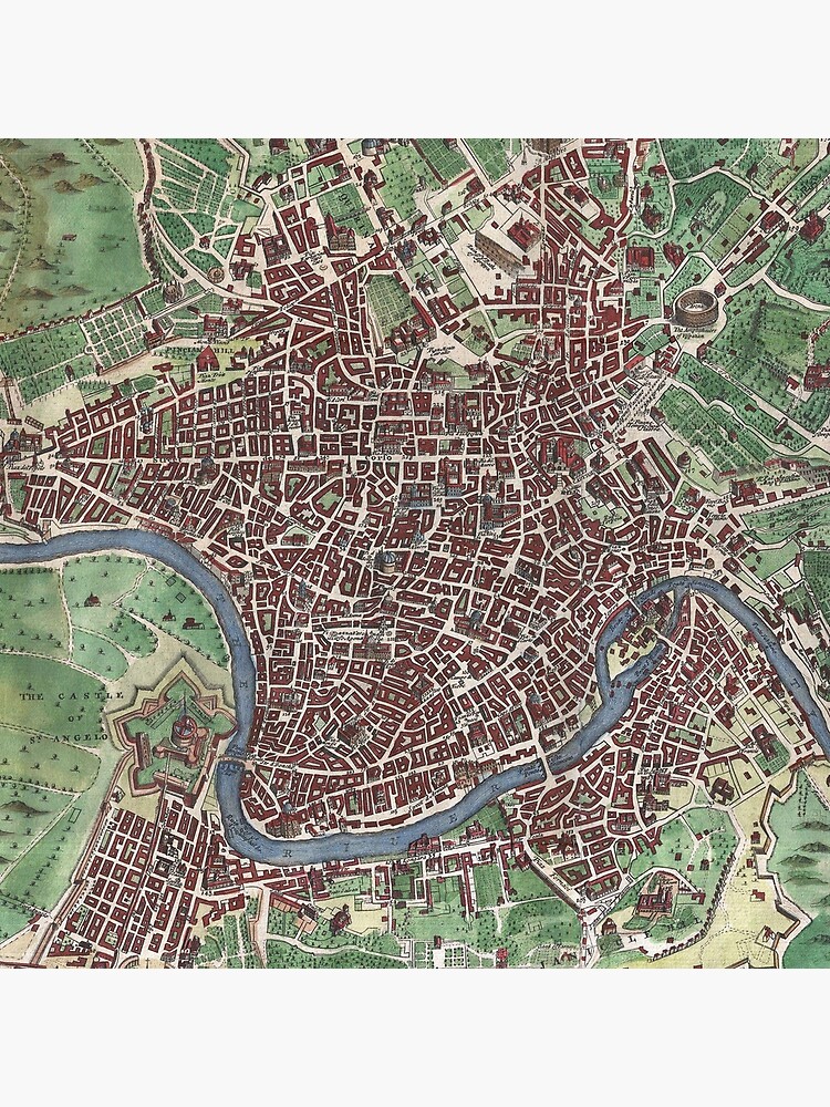 "Vintage Map of Rome Italy (1721) " Art Print for Sale by BravuraMedia ...