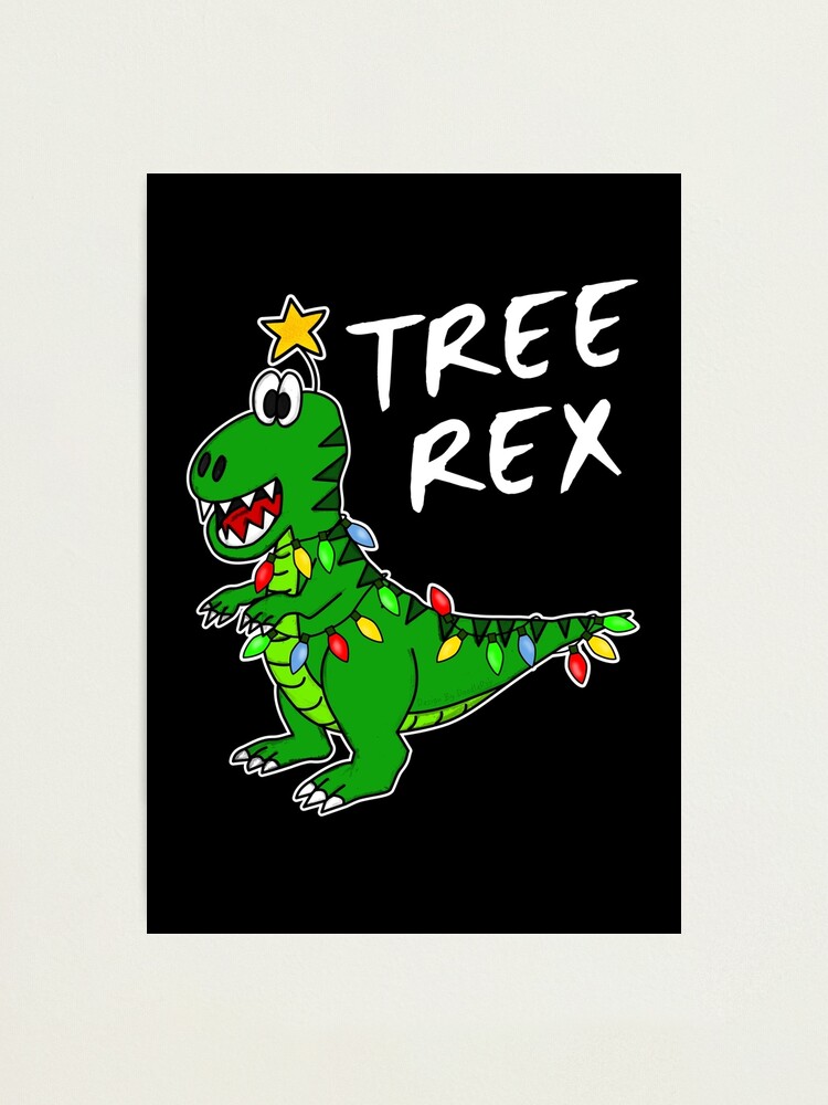 "Tree Rex Christmas Tree Dinosaur T-Rex Xmas 2021" Photographic Print ...