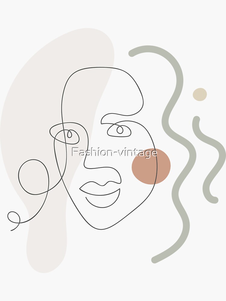 "Abstract design: woman face" Sticker by Fashion-vintage | Redbubble