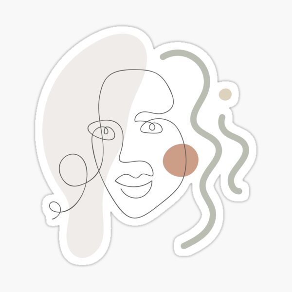 "Abstract design: woman face" Sticker by Fashion-vintage | Redbubble