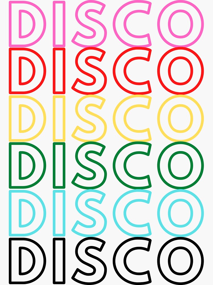 "Disco Letter Print - Vintage Old School" Sticker by JGVentures | Redbubble
